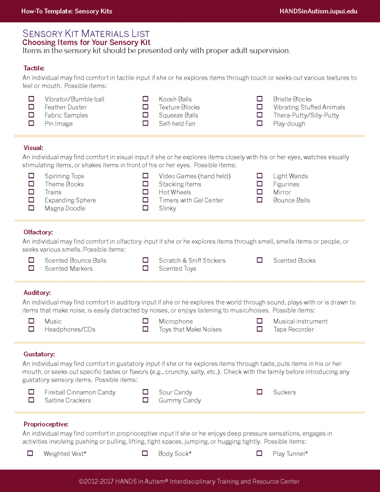 Sensory Kits – Next Steps