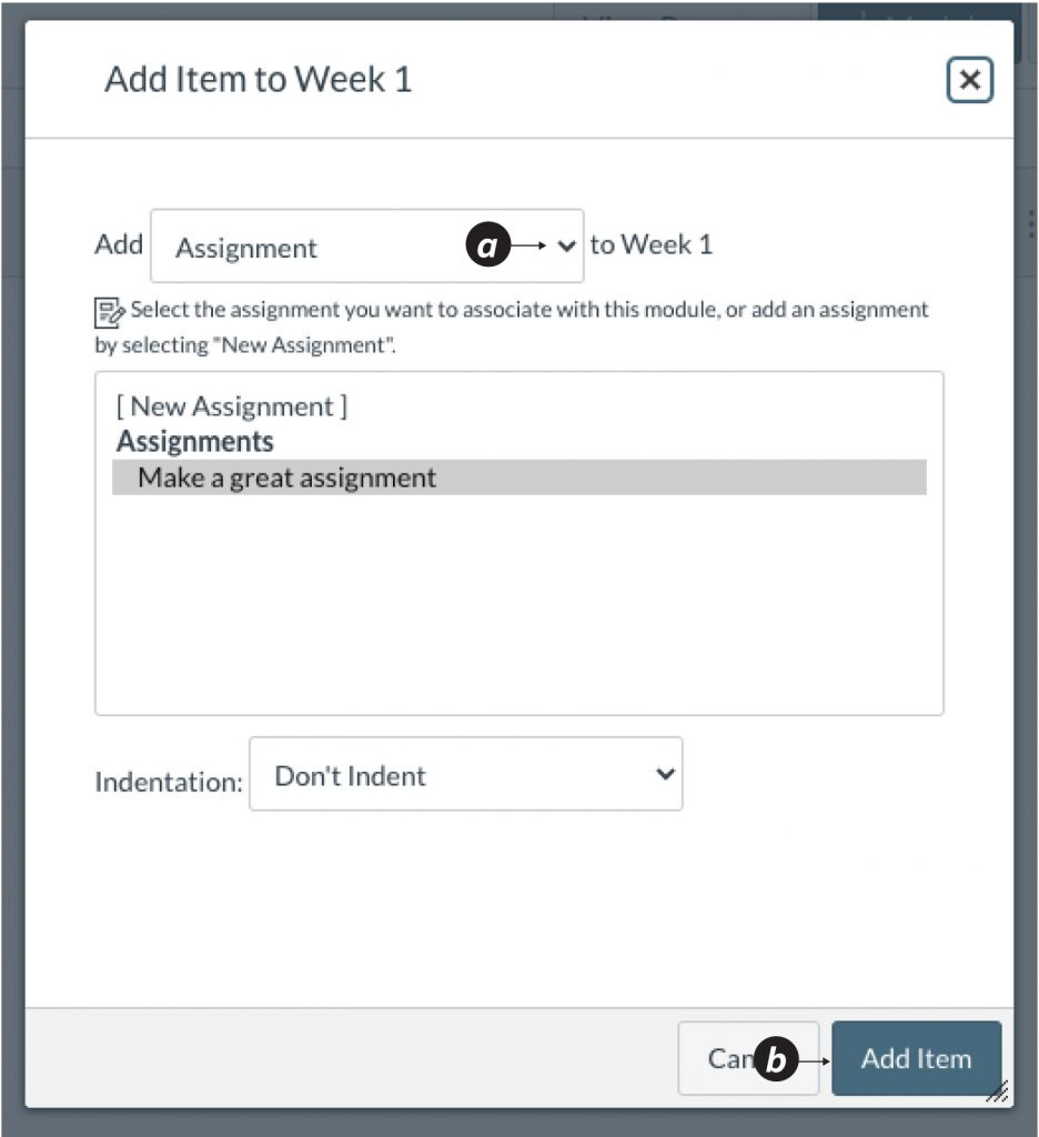 Organize materials and assignments in Modules – 4 Weeks to Canvas Kapow